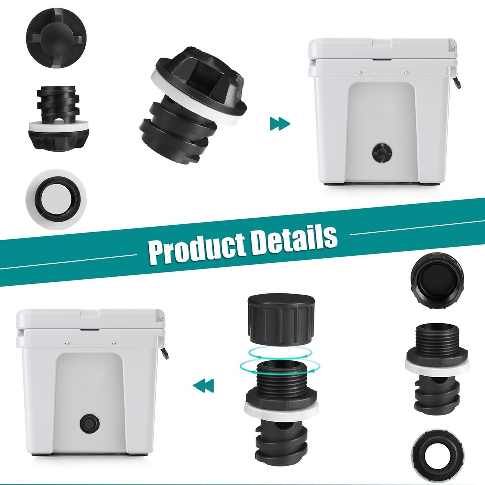 Cooler Drain Plug Hose Connection with Hose Shut Off Valve for YETI ...