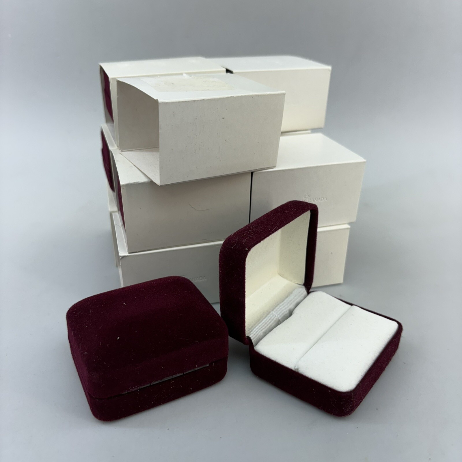 Lot 12 Ring Gift Boxes Red Velvet Ring Boxes High Quality Velvet Gift ...