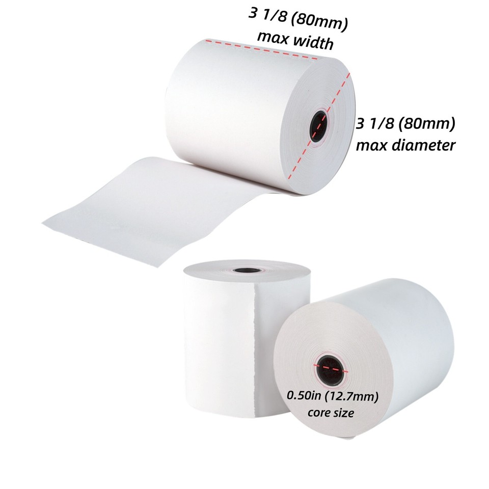 3 1/8 x 230 Thermal Paper Tsp100 Premium quality fits most printers 40 ...