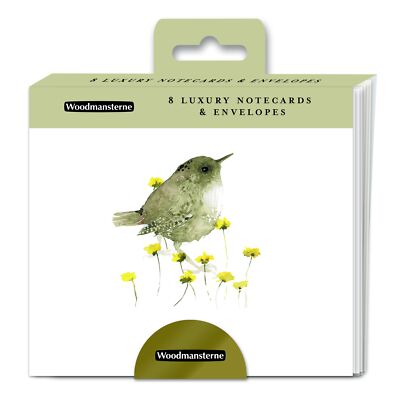 Wren Note Card Wallet - Woodmansterne 8 Illustrated Bird Notelets Made ...