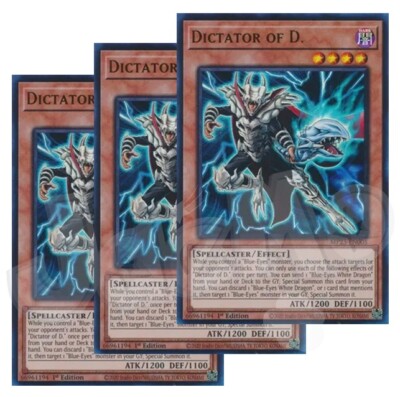 Yugioh - Dictator of D. x 3 - 1st Edition Ultra Rare NM - Free ...