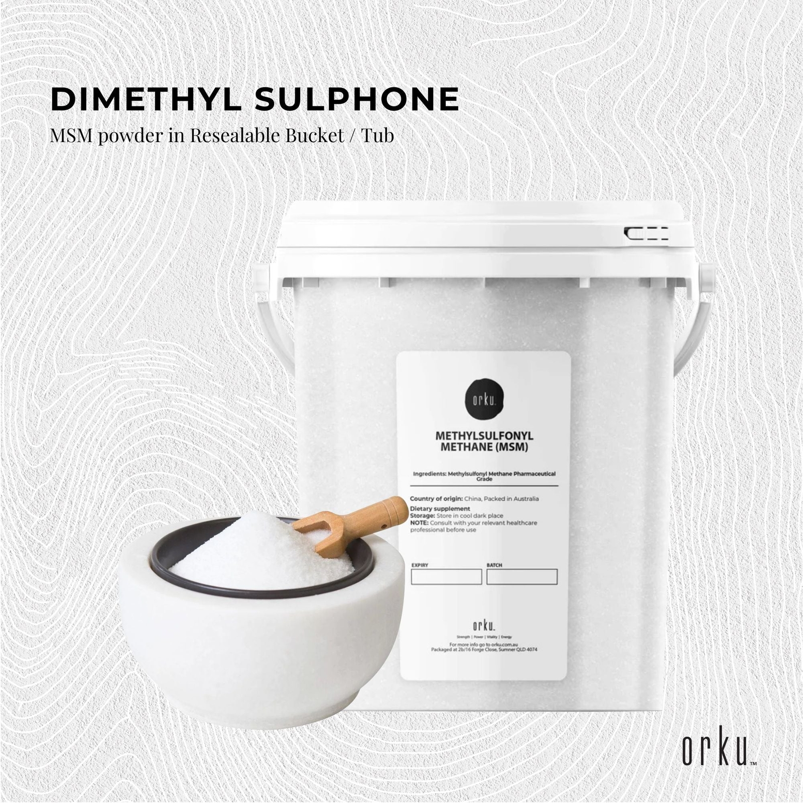 MSM Powder or Crystals Bucket - 99% Pure Methylsulfonylmethane Dimethyl ...