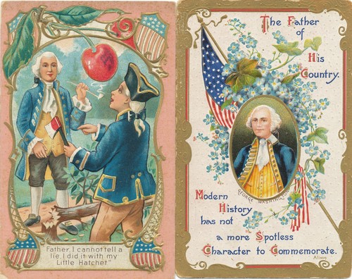 2 George Washington's Birthday Postcards Spotless Character - Cannot ...