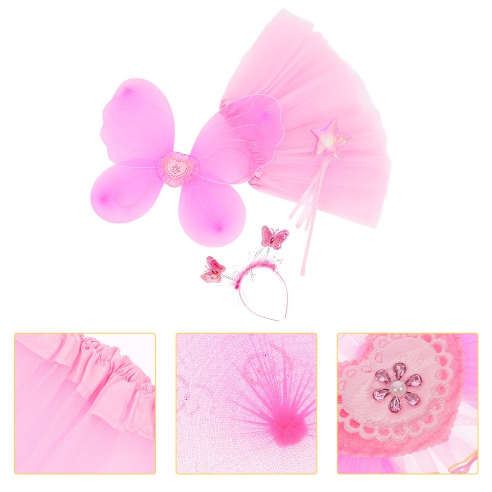 Girls Dress up Fairy Costume Skirt Toddler Carnival Role Play Wing ...