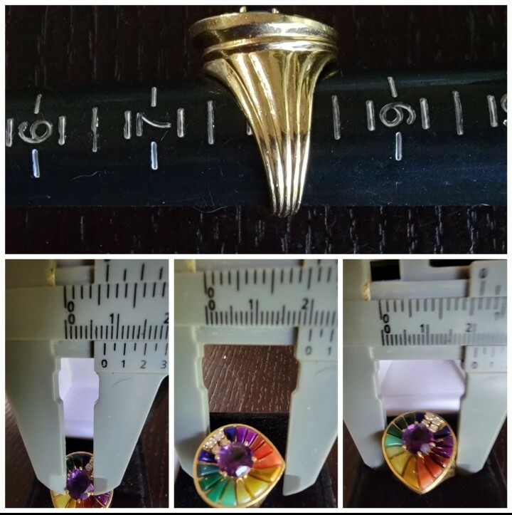 Estate John Tolle 14k Gold Diamond Multi Gemstone Band Ring- 15.5 grams ...