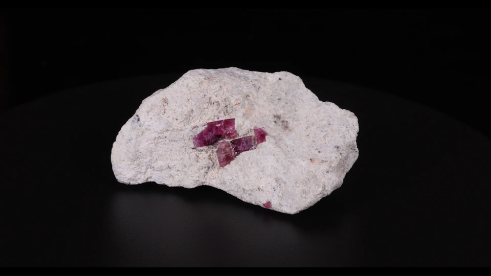 Two Red Beryl Crystals on Matrix Specimen - Earle Foster Collection ...