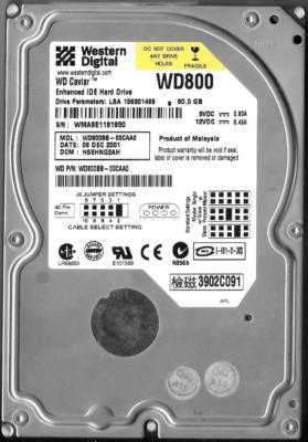 WESTERN DIGITAL WD800BB-00CAA0 80GB IDE HARD DRIVE DCM: HSEHNQ2AH | eBay