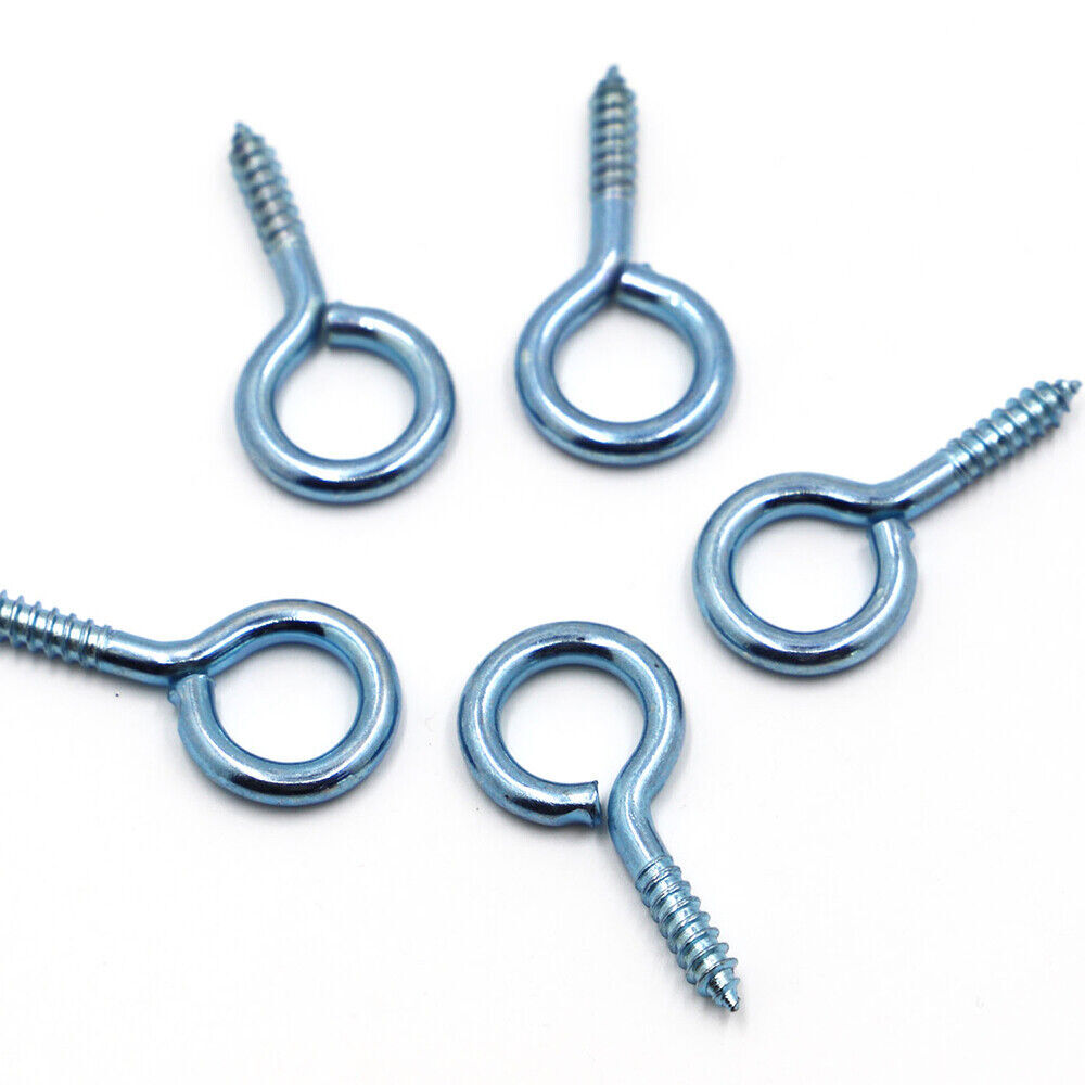 Screw in Eye Hook Metal 20 25 30 35 40 45 55 65 75mm Small Large Garage ...