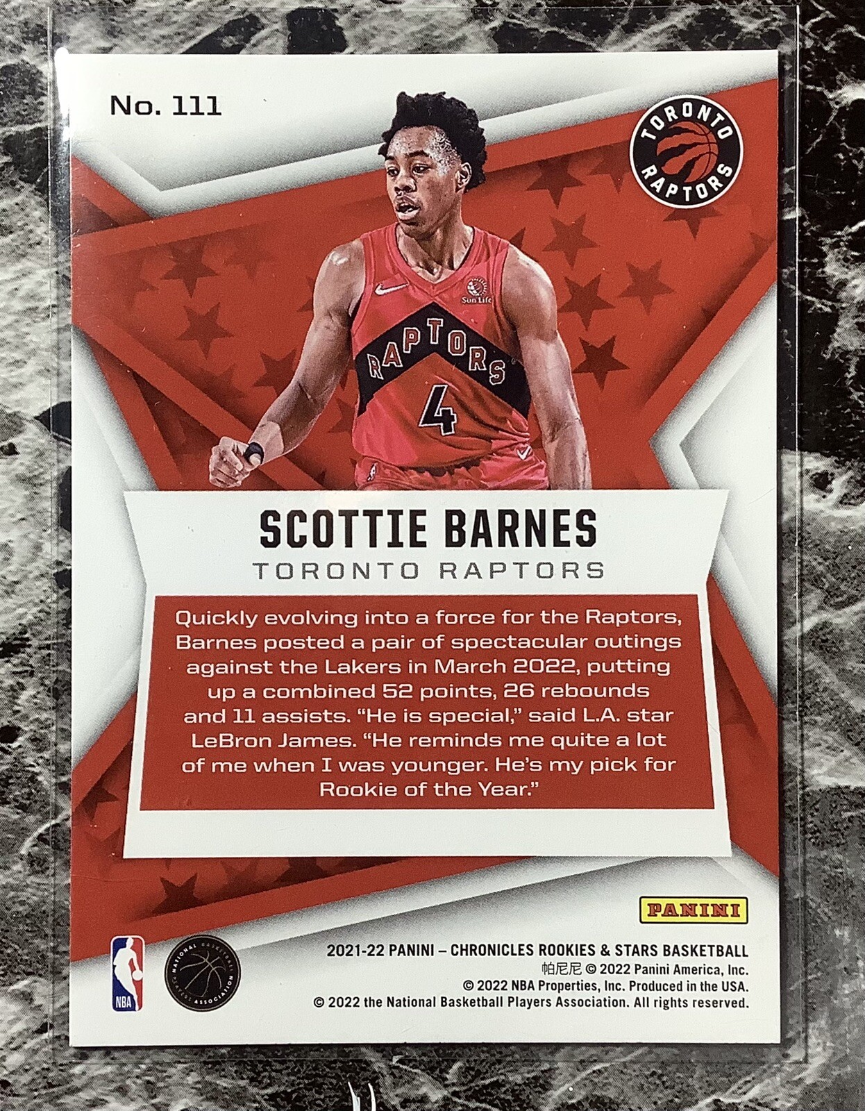 2021-22 Panini Chronicles - Rookies and Stars Red #111 Scottie Barnes ...