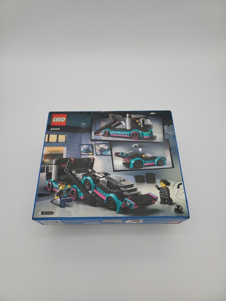 LEGO CITY: Race Car and Car Carrier Truck (60406) Load Convertible ...
