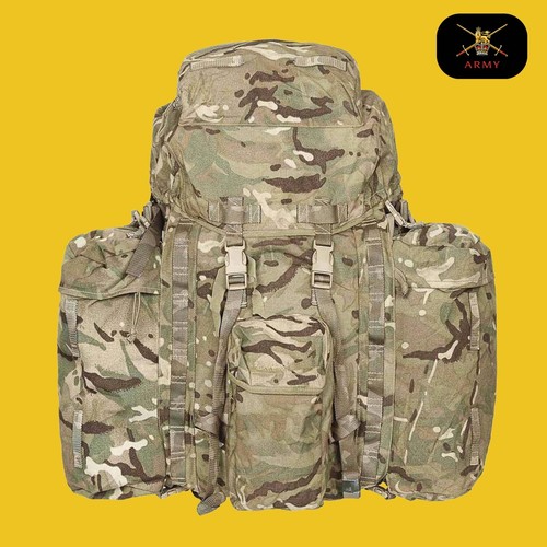 British Army MTP PLCE Short Back Bergen Rucksack opt Side Pouches - 70L ...