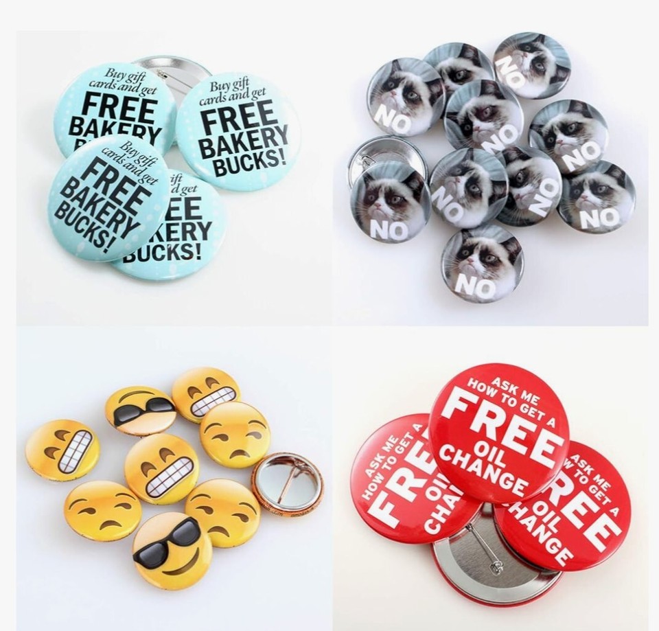 CUSTOM PINBACK BUTTONS any personalized 1.25 Or 2.25. White Hard ...