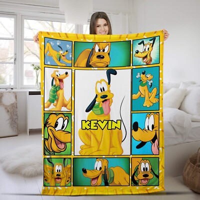 Custom Pluto Dog Plush Fleece Blanket, Dog Blanket, Personalized Pluto ...