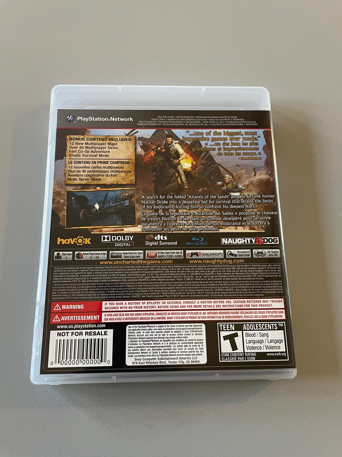 Uncharted 3 Drake's Deception PS3 Playstation 3 - Complete CIB ...