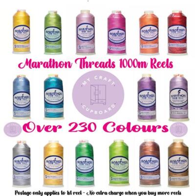 Marathon Embroidery Machine Thread Rayon 1000m 235 Colours Brother and ...