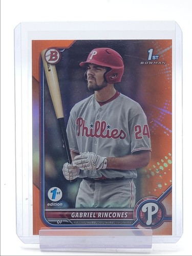GABRIEL RINCONES 2022 BOWMAN DRAFT 1ST EDITION 1ST ORANGE FOIL /25 ...