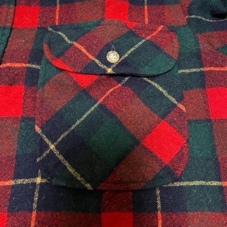 Pendleton Vintage 70S Usa Made Check Wool Shirt Men Rare Vintage Model ...