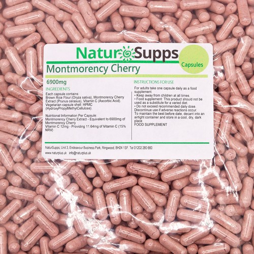 Cherry Supplement 6900mg Capsules Montmorency Antioxidant High Strength ...