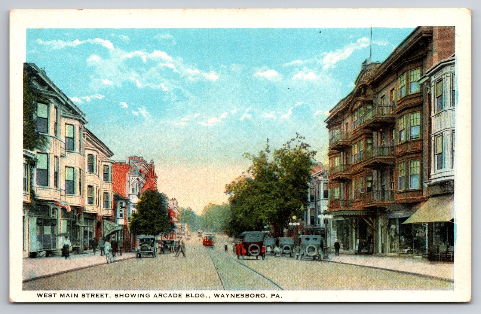 West Main Street Arcade Building Waynesboro Pennsylvania Old Cars c1920 ...