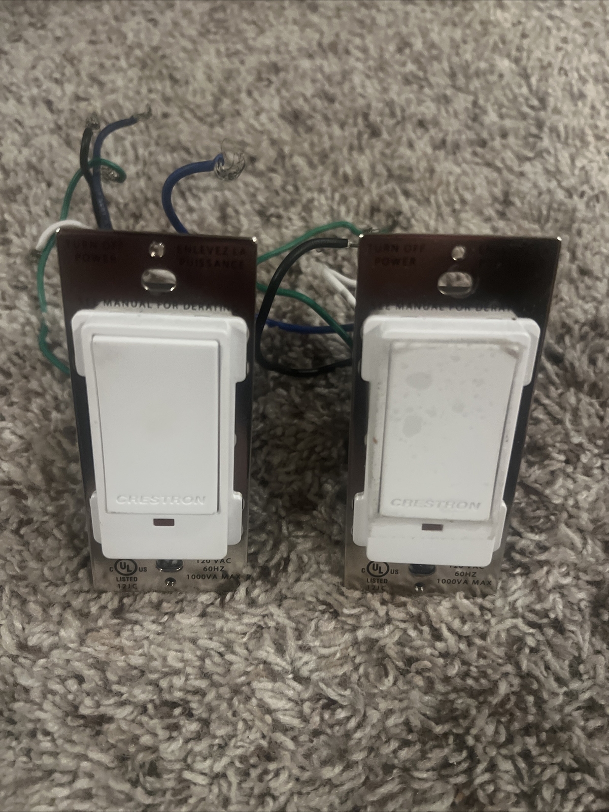 Crestron CLW-SLVD1RFW-S infiNET Wall Box Slave Dimmer 1-Button White ...