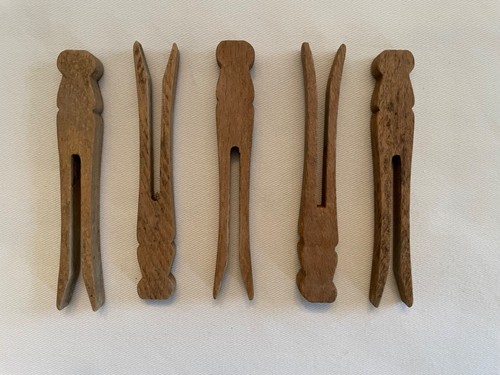 5 Primitive Antique Handmade Primitive Wood Scottish Clothespins | eBay
