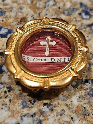 True Cross Holy Relic Reliquary ornate theca Catholic Church Relic S.S ...