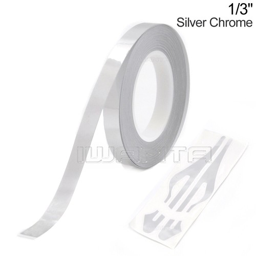 1/3" Silver Chrome Pinstriping Pin Stripe DIY Line Roll Vinyl Tape ...