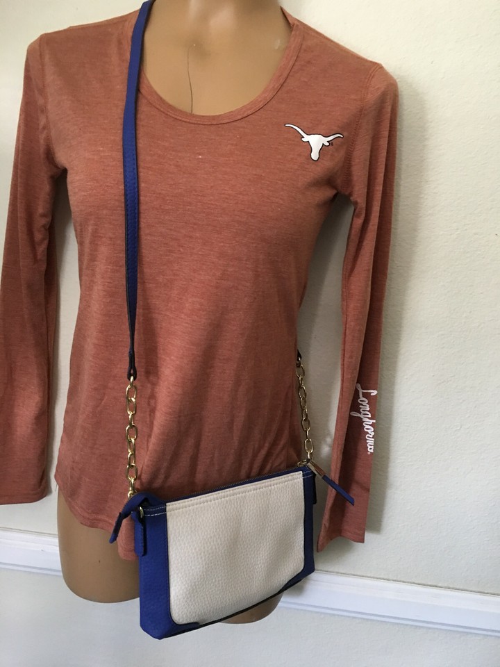 Merona Target Women's White & Blue Faux Leather Zip Closure Crossbody ...