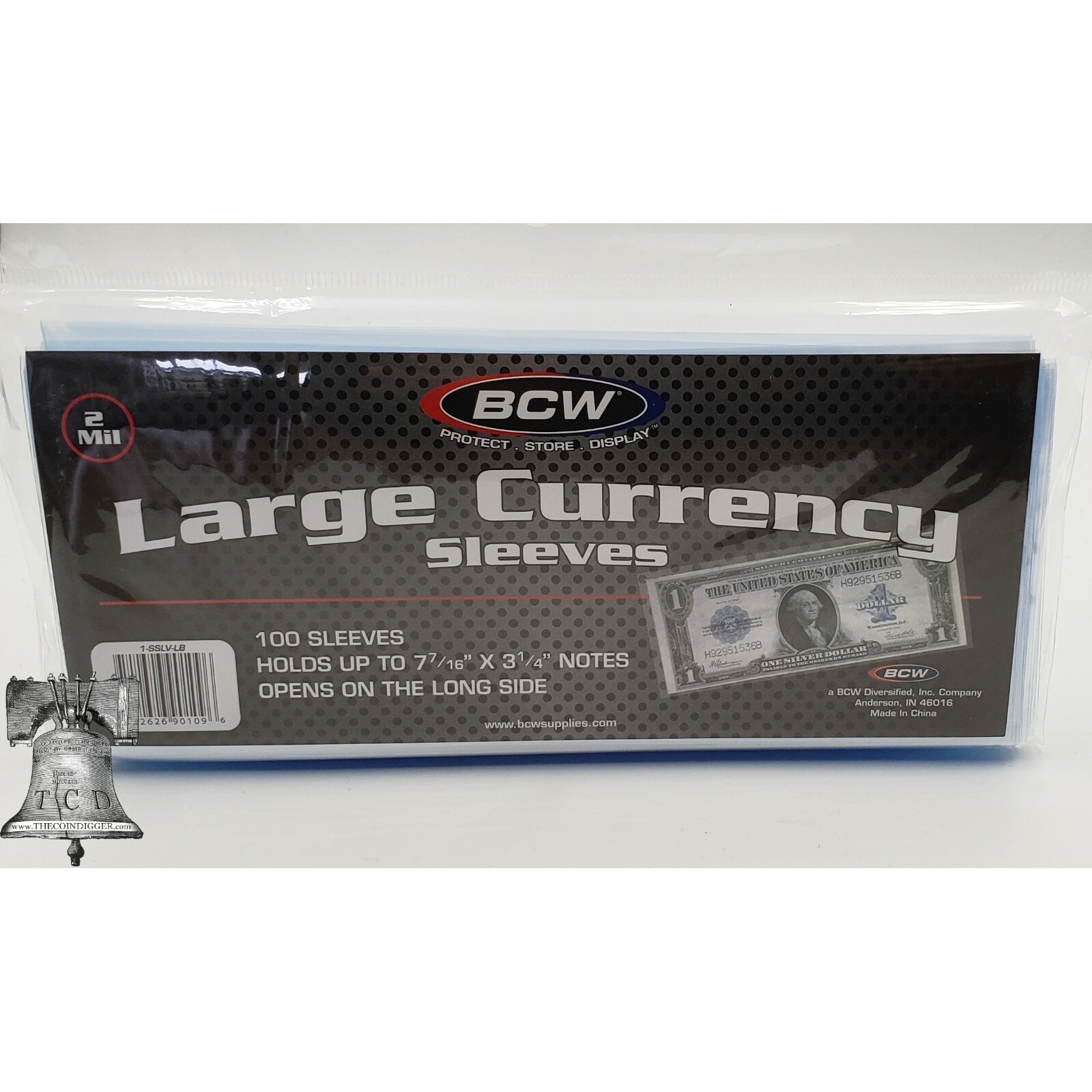 BCW Large Currency Sleeves Foreign Banknote Holder Sleeve 2 MIL ...