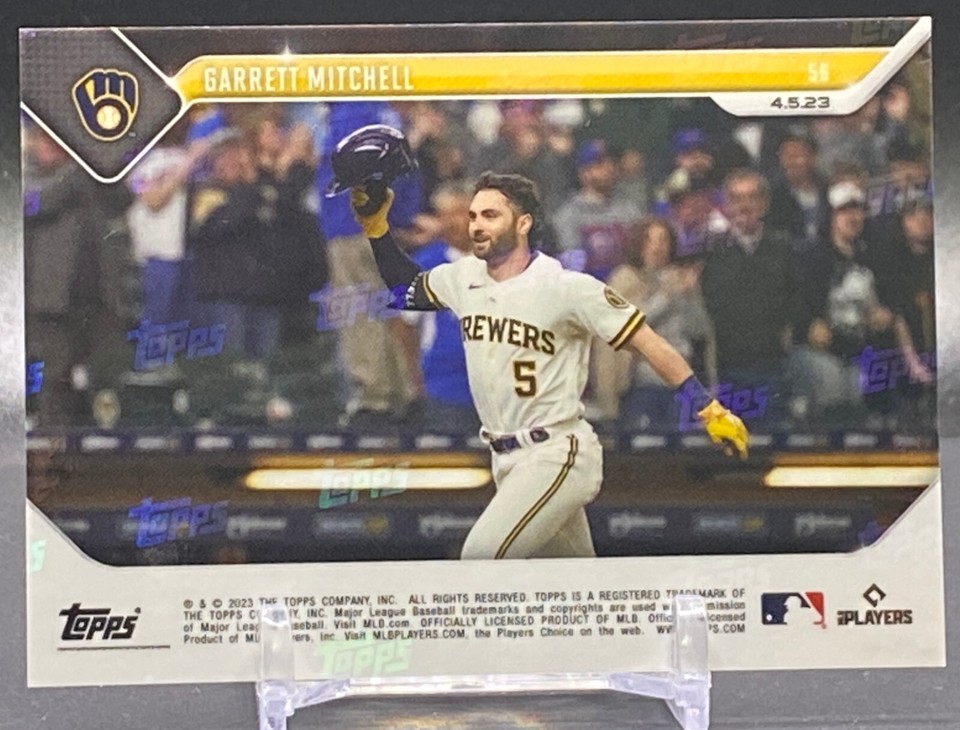 2023 Topps Now MLB #56 GARRETT MITCHELL Milwaukee Brewers 1st Career ...