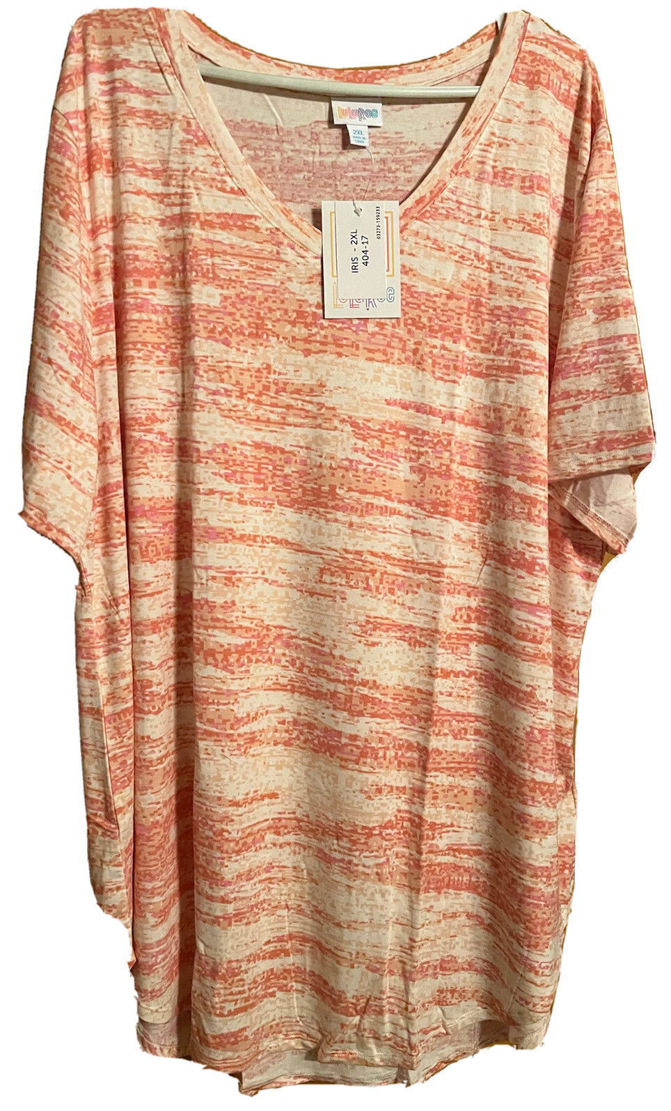 LuLaRoe 2XL Iris Tunic Top - Gorgeous Pink Design with Ivory Base ...