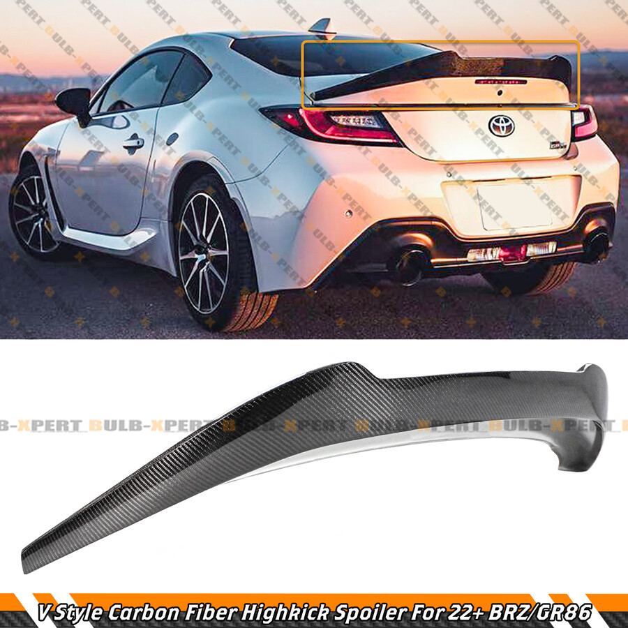 V STYLE HIGHKICK CARBON FIBER TRUNK SPOILER FOR 2022-26 SUBARU BRZ ...