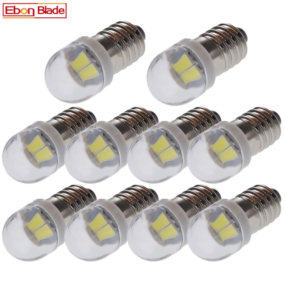 10 x 6V 6 Volt E10 1447 LED Screw Base For Flashlight Torch Bike Work ...