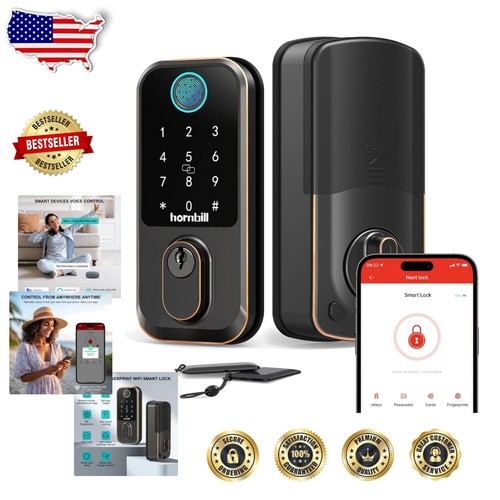 Smart Keypad WiFi Door Lock - Biometric Auto-Lock with Voice Control ...