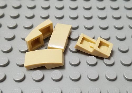 LEGO Lot of 4 Tan 2x1 Curved Slope Bricks | eBay