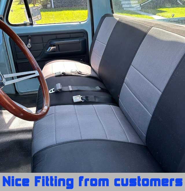 Fits 1953-1978 Ford F100 bench seat cover black-white/gray/red/tan ...