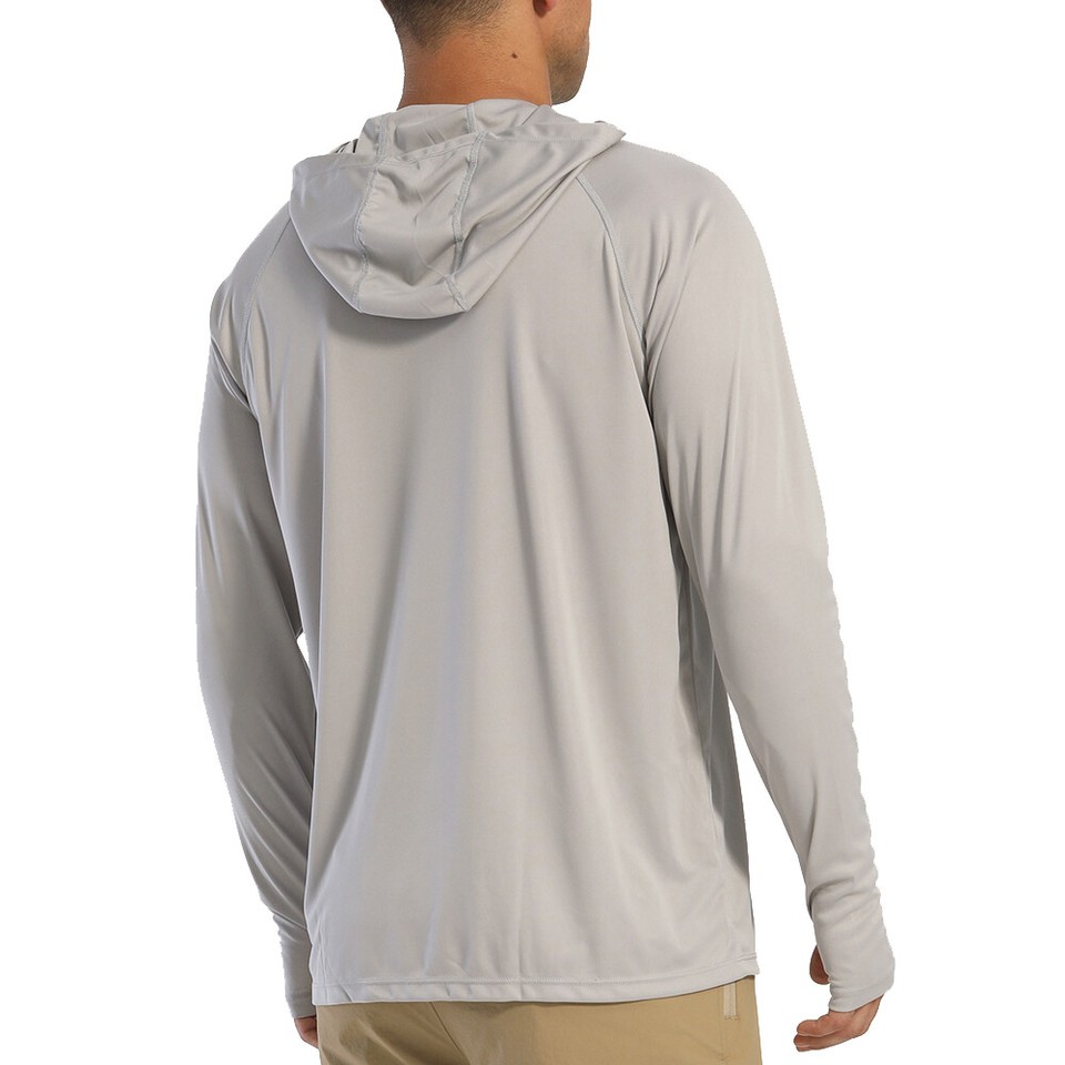 UPF50+ Mens Sun Block Hoodie Long Sleeve Skin Protection Sun Shirts ...