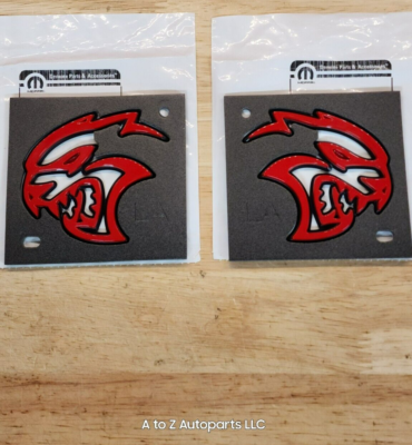 NEW 2022-2023 Dodge Challenger Hellcat Redeye RED Fender (2) Emblems ...