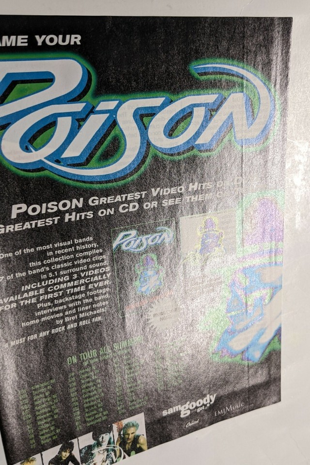 POISON / GREATEST HITS CD & VIDEO LP / DVD WITH TOUR DATES MAGAZINE ...