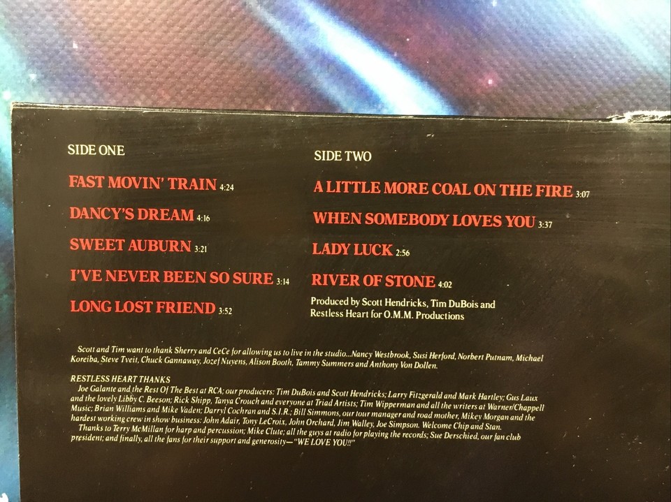 Restless Heart Fast Movin’ Train LP Album Vinyl Record PL90456 A1/B1 ...