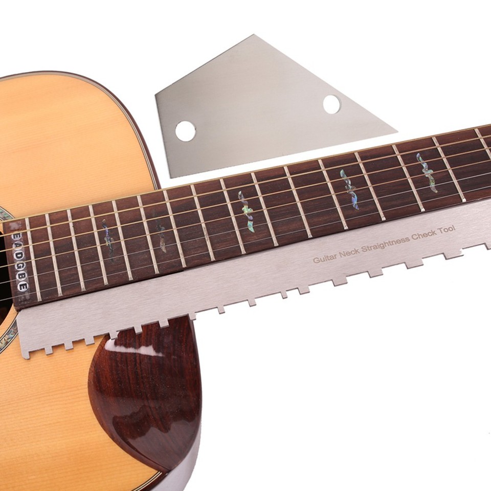 2 Pcs Guitar Fret Rocker Tool Notched Straight Ruler Neck Leveling ...