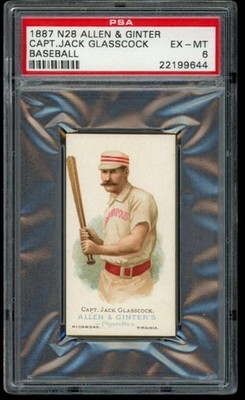 1887 Allen & Ginter N28 Jack Glasscock PSA 6 Indianapolis Hoosiers ...