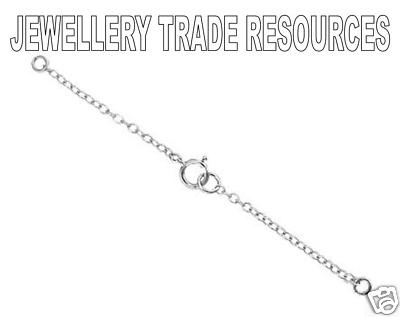 9ct White Gold Necklace Safety Chain with Clasp | eBay