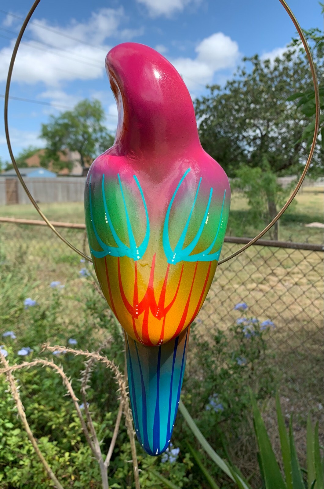 Talavera Bird Handmade & Painted Ceramic Parrot Mexican Pottery Hanging ...