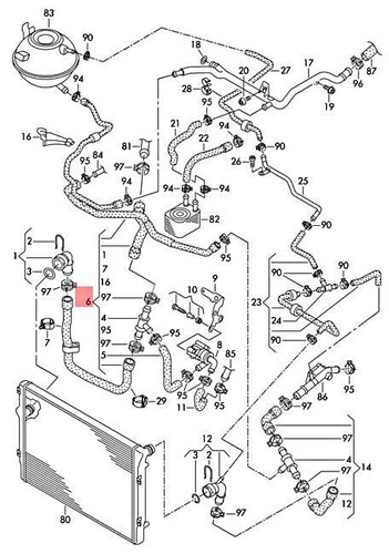 Genuine VW Tiguan 5N1 Coolant Hose With Quick Release Coupling ...