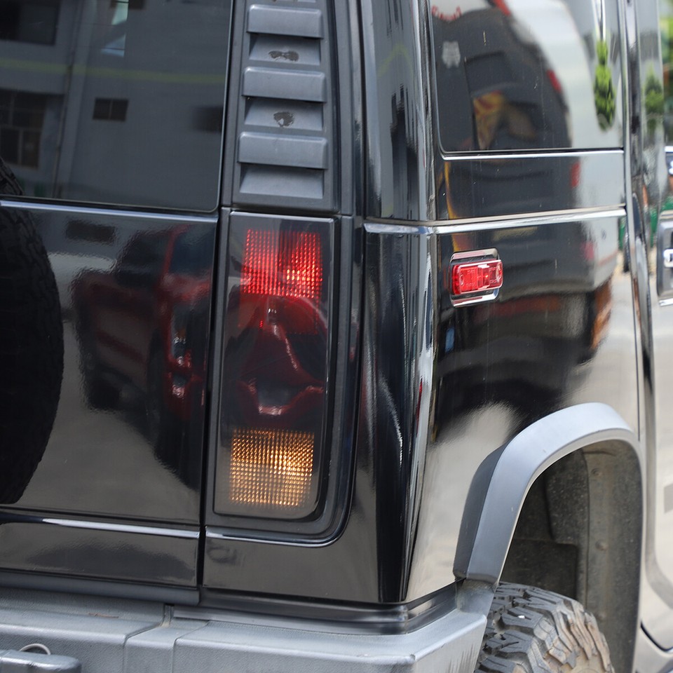 Smoked Black Rear Tail Light Air Outlet Cover Fender Trim For Hummer H2 ...