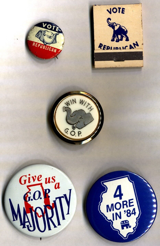 (5) GOP/REPUBLICAN Political Items ILLINOIS Vintage Original 1960s ...