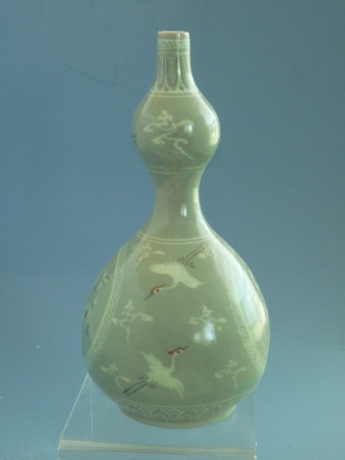 Korean Koryo Dynasty Birds Pattern Vase 高麗瓷鶴紋葫蘆瓶 | eBay