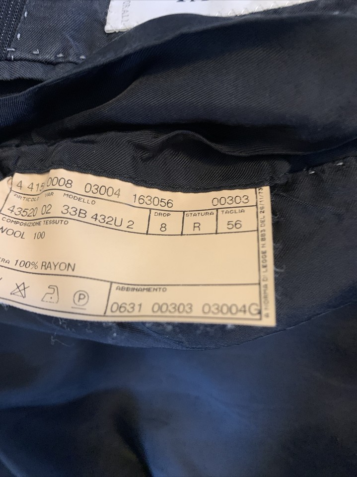 Pal Zileri Made In Italy Men’s Black Suit Size 56 | eBay
