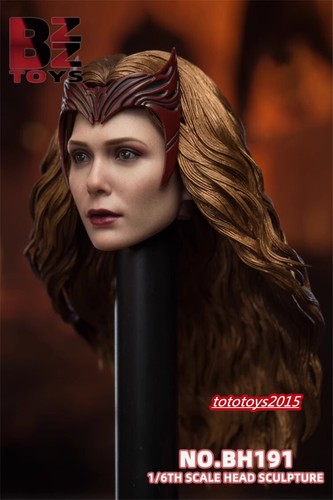 BZZ TOYS 1/6 BH191 Scarlet Witch Wanda Elizabeth Olsen Head Model For ...